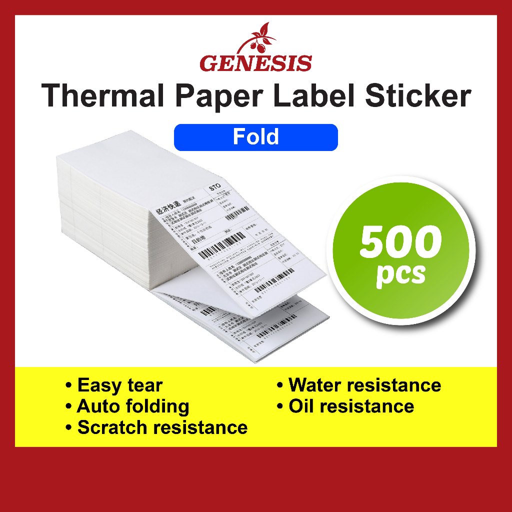 [500pcs Fold] A6 Waybill Thermal Sticker Thermal Label Sticker FOLD ...