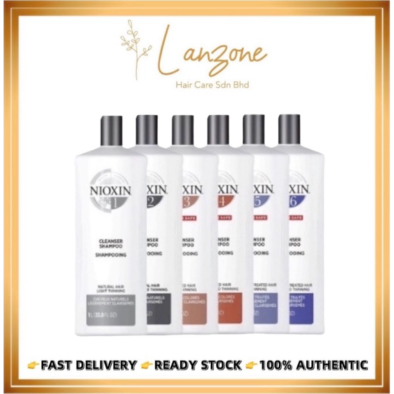 Nioxin System 1/2/3/4/5/6 Cleanser Shampoo 1000ml For hair loss problem ...