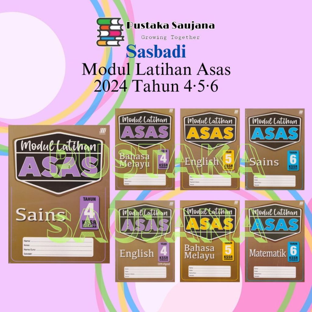 [Saujana] SASBADI Modul Latihan Asas KSSR Semakan 2024 Tahun 4·5·6 | Shopee Malaysia