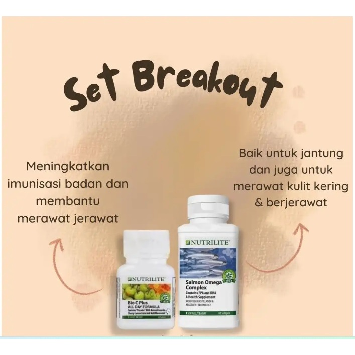 Set Breakout Set Cantik Nutrilite Amway Bio C 60 + Omega 60 | Shopee ...