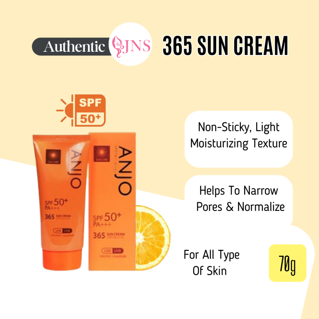 Anjo Professional 365 Sun Cream SPF50+ PA+++/ Non-Sticky & Light ...