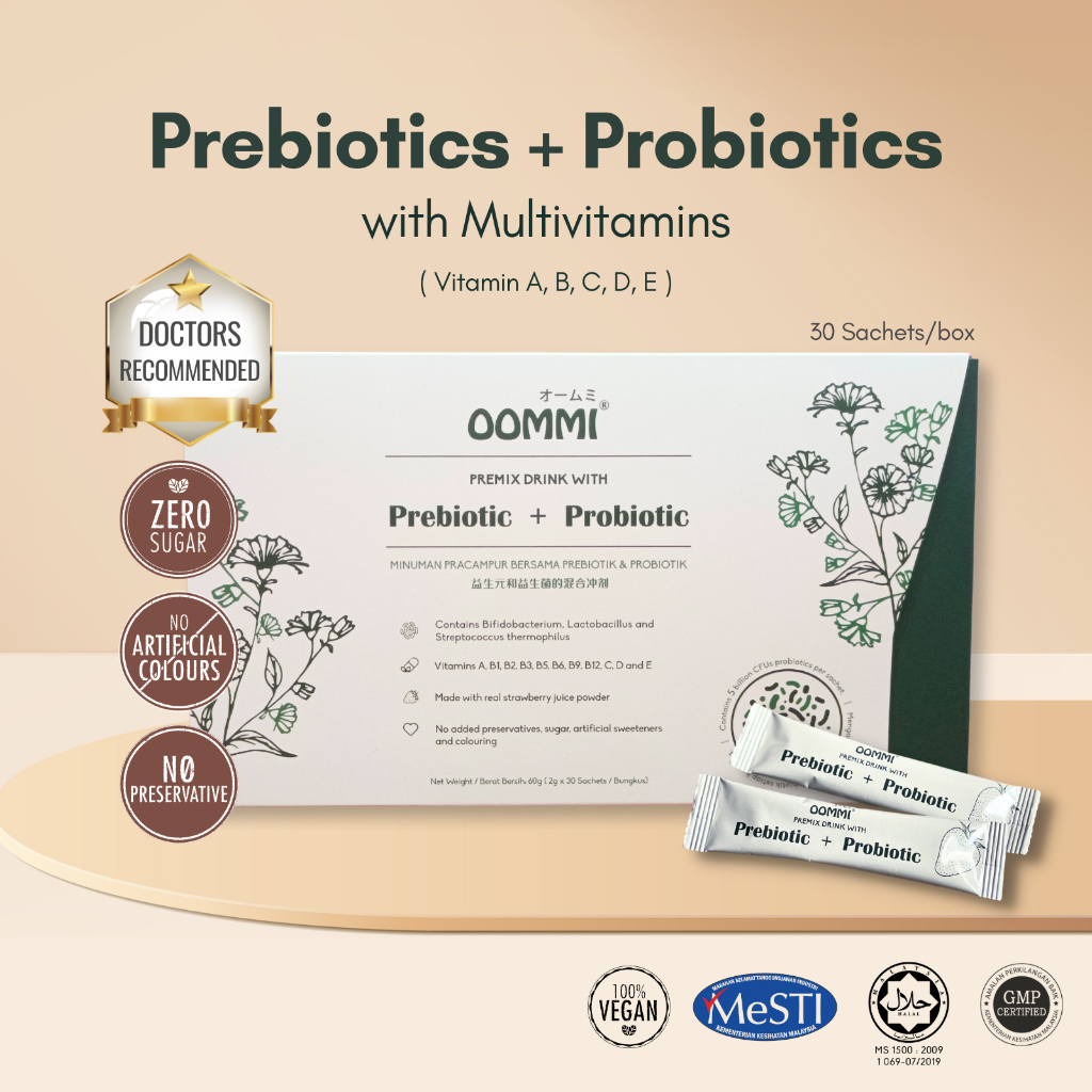 Prebiotic + Probiotic + Multivitamin 2g X 30 Sachets [HALAL] Real ...