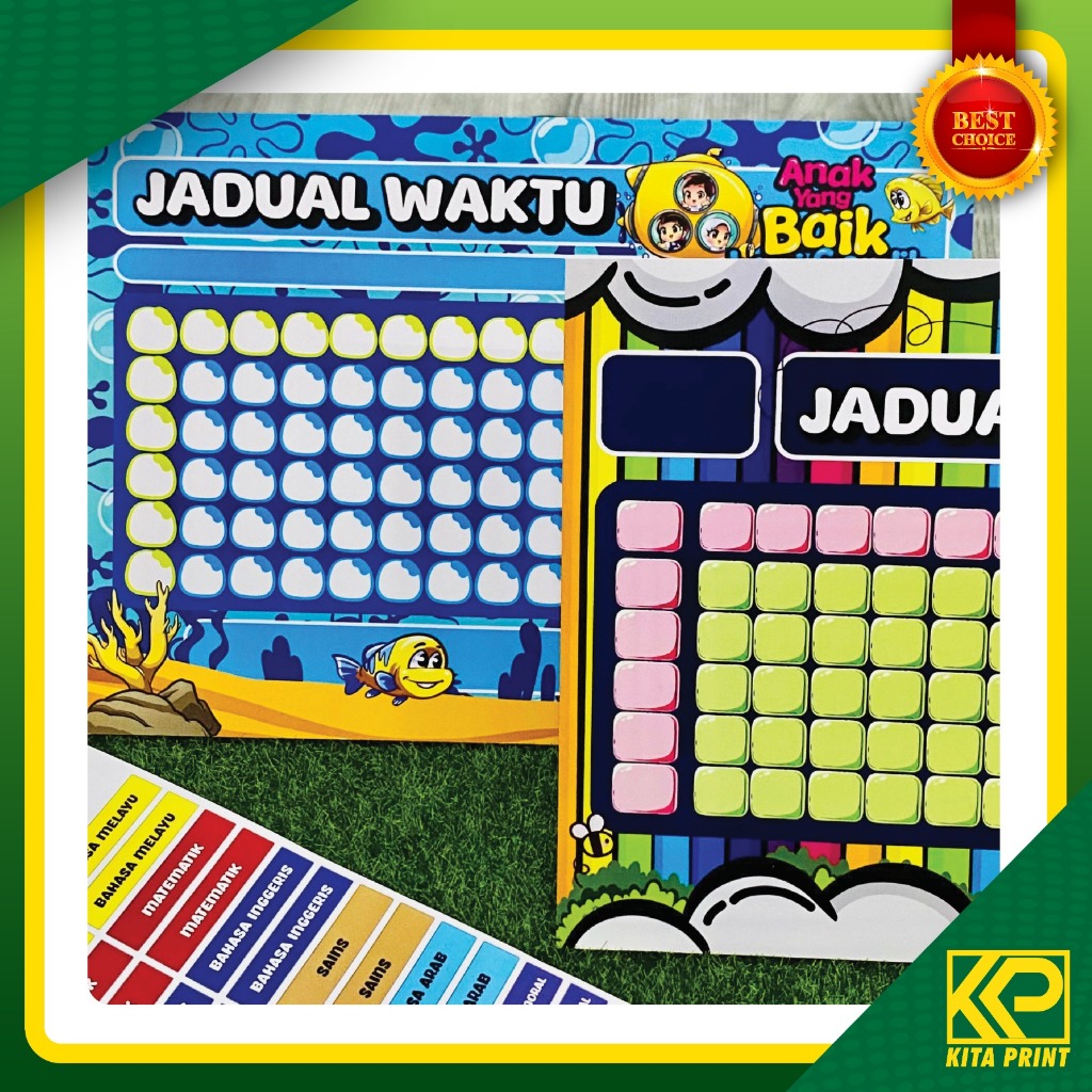 Jadual Kelas, Jadual Matapelajaran, Jadual Waktu Kelas + Sticker ...
