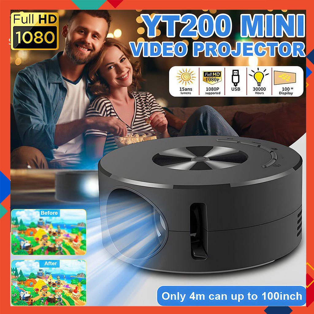 YT200 Projector Mini Phone iPad Portable WIFI Projector Usb Camping ...