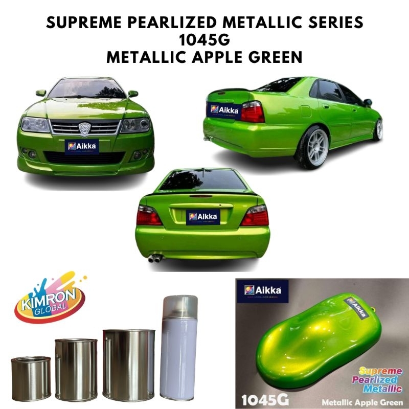 Aikka Paint 1045G Metallic Apple Green, Supreme Pearlized Metallic ...