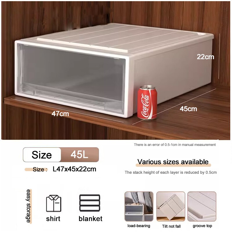 Transparent Drawer Storage Boxes Home Dust-Proof Clothes Kotak Simpan ...