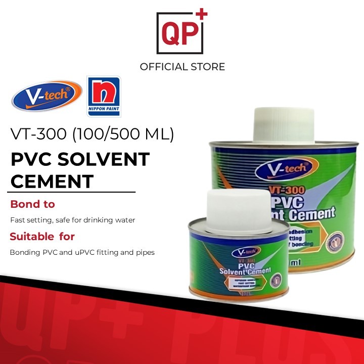 V-TECH PVC GLUE SOLVENT CEMENT GUM PIPES FITTING VT300 (GAM KUAT PVC PAIP ) 100ML /500ML GAM ...