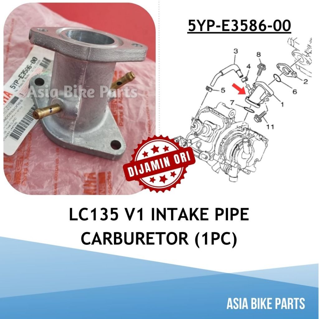 Yamaha Original LC135 V1 Joint Carburetor Intake Pipe Tengkuk ...