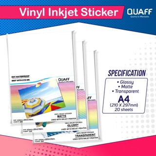 Quaff Vinyl Inkjet Sticker Printable Vinyl A4 Size Glossy Matte ...