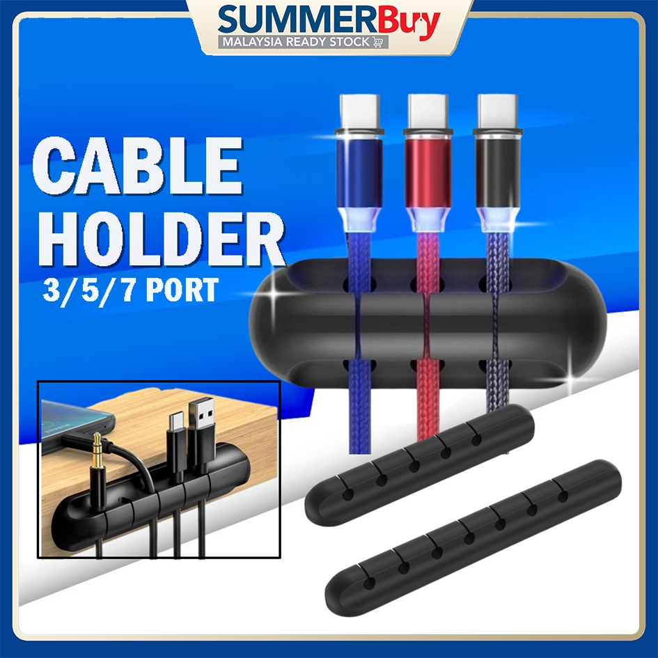 3/5/7 Clip Cable Organizer Silicone USB Cable Winder Desktop Tidy Management Clips Cable Holder ...