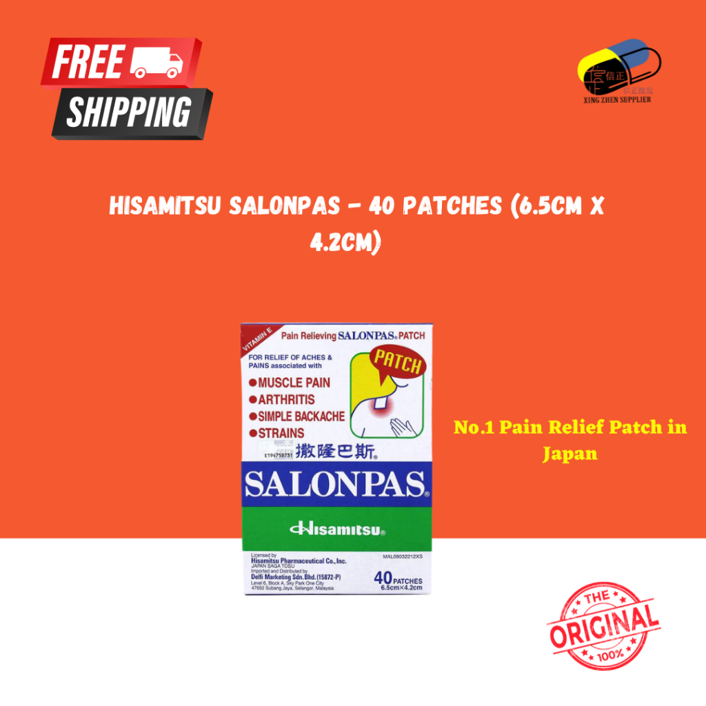 Hisamitsu Salonpas - 40 Patches (6.5cm x 4.2cm) No.1 Pain Relief Patch ...