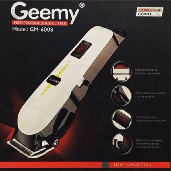 Ready Stock Geemy GM 6008 Professional Cordless Hair Clipper ( Free ...