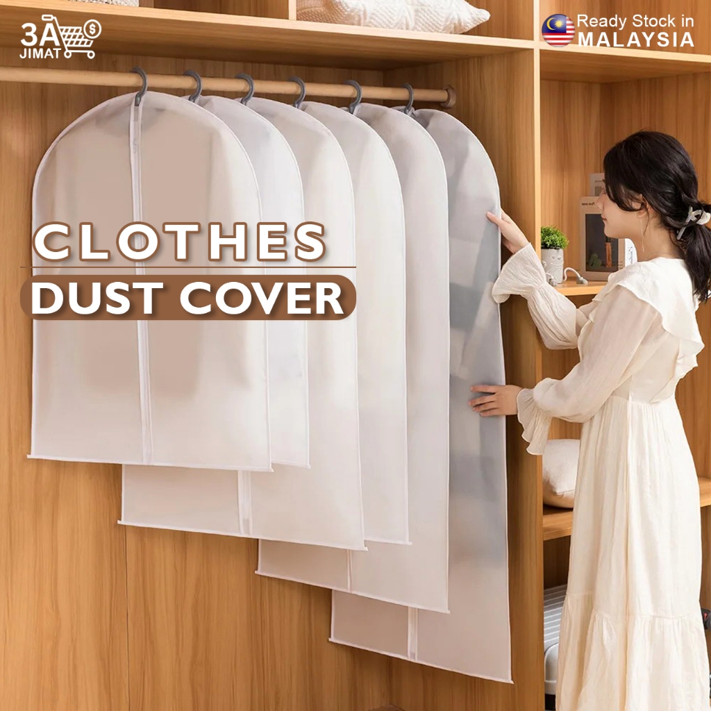Clothes Dust Cover Transparent Dust Bag Hanging Cloth Pocket Washable ...