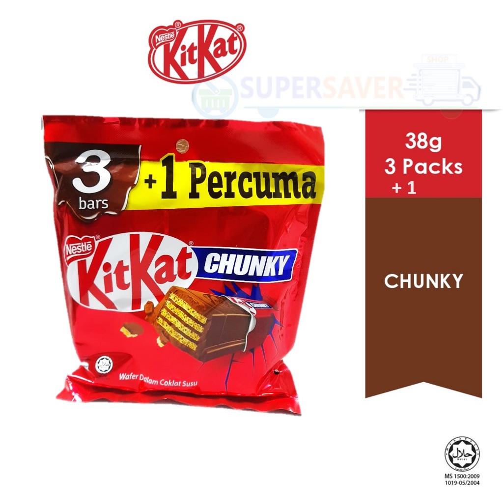 Nestle KitKat Chunky (3 Bars x 38g) +1 | Shopee Malaysia