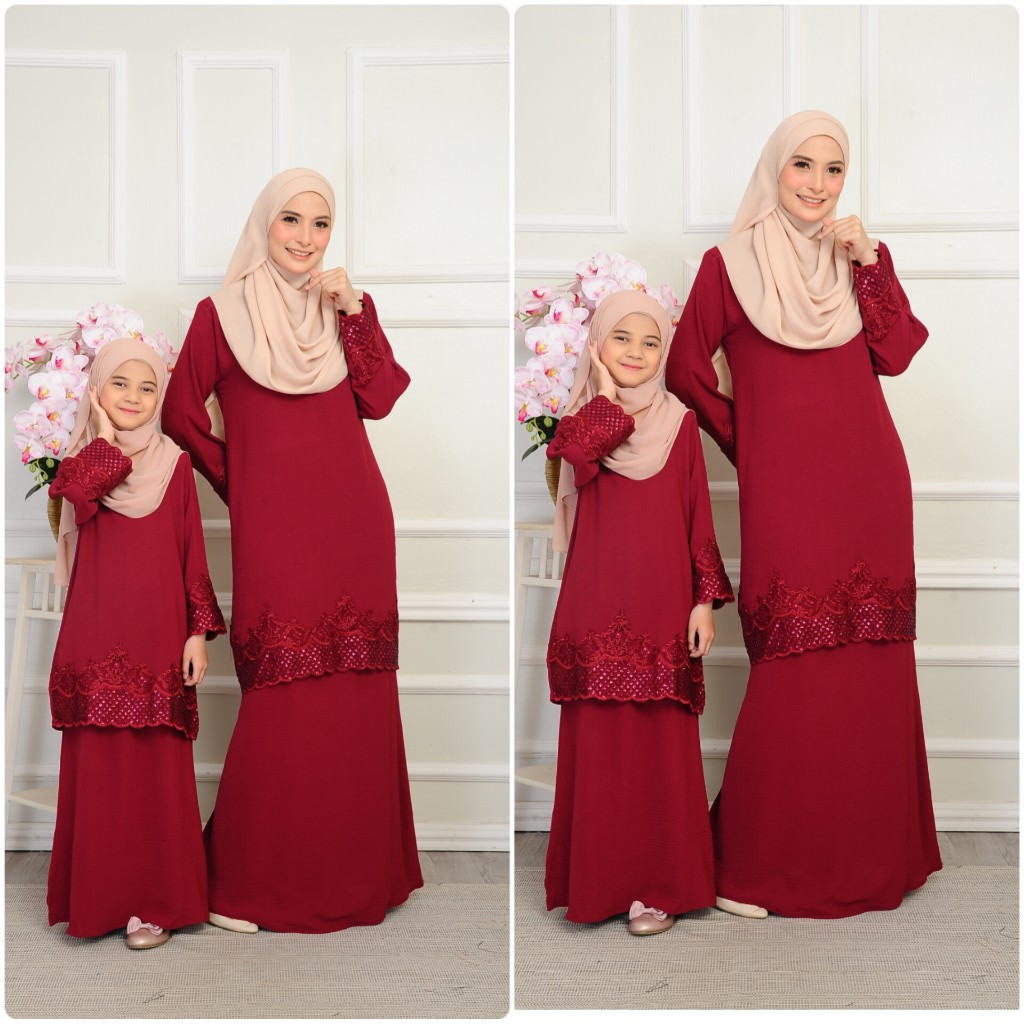 RAYA BAJU KURUNG LACE WANIA NEW ARRIVAL DAN IRONLESS Raya 2024 | Shopee ...