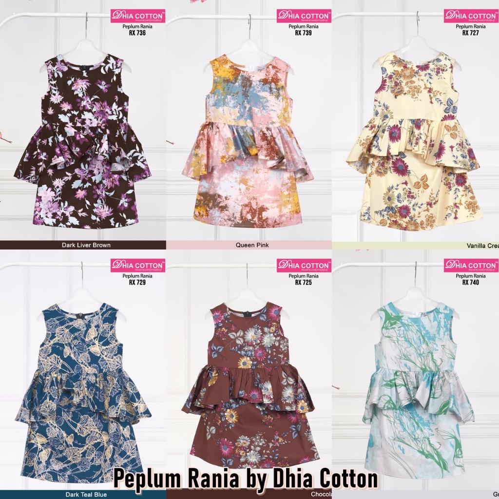 【8.8 SALE】Koleksi Peplum Rania Kids Eksklusif BY DHIA COTTON - 100% ...