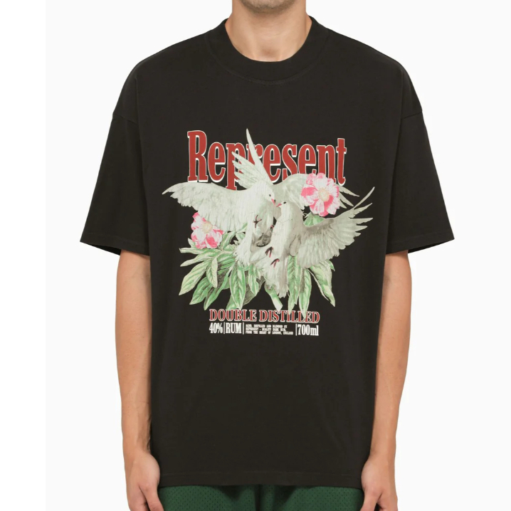 REPRESENT DOUBLE DISTILLED BLACK TEE | Shopee Malaysia
