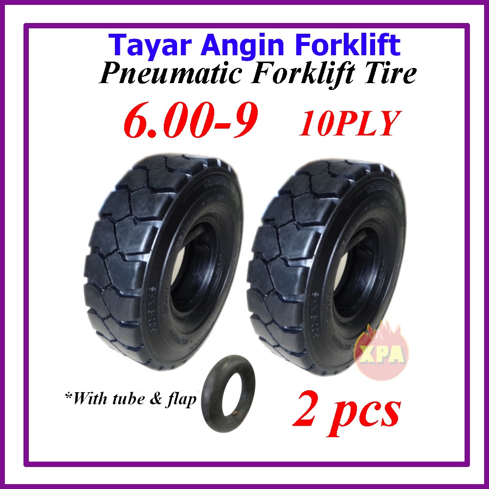 6.00-9 NHS Tayar Angin Pneumatic Forklift Tire 600-9 600x9 6.00x9 ...