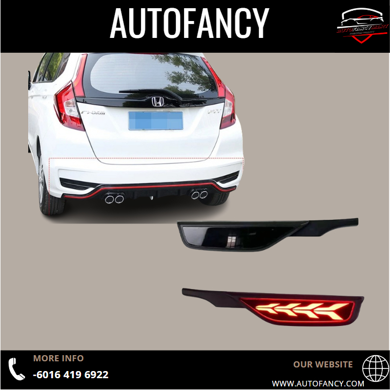 HONDA JAZZ 2017~ 2021 JDM GK5 RUNNING SIGNAL REAR BUMPER REFLECTOR LED ...