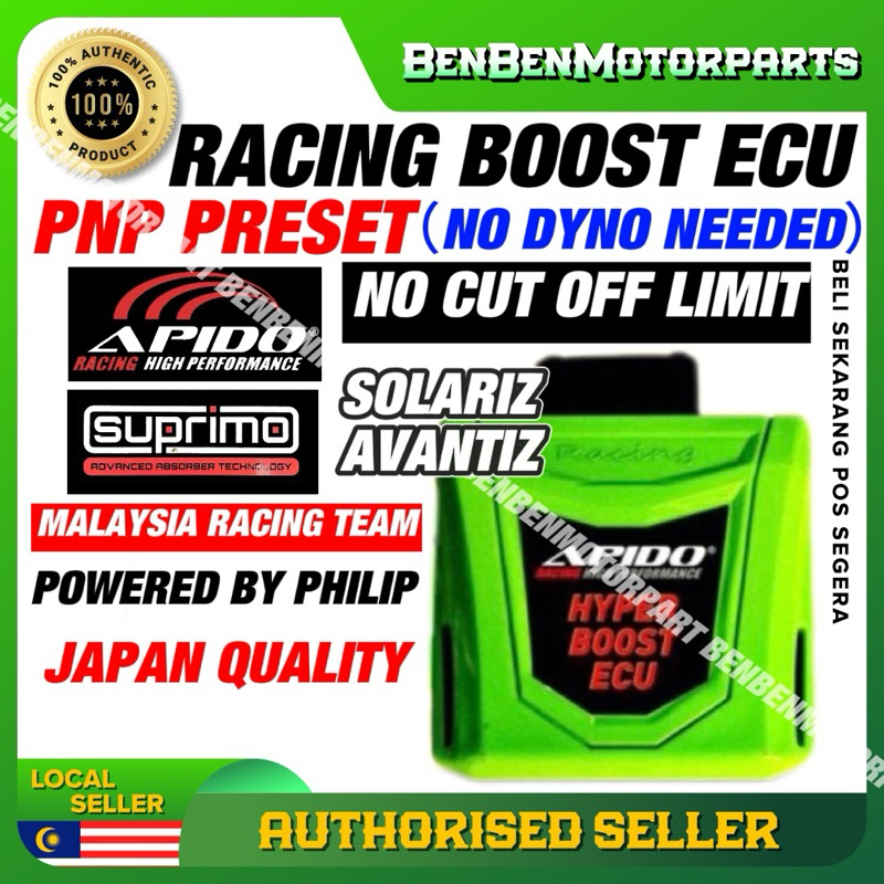 Solariz Avantiz Apido X Suprimo Racing Hyper Boost ECU PNP No Dyno No ...