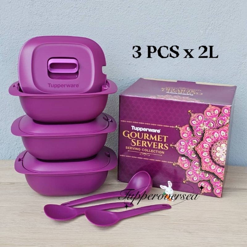 Tupperware Gourmet Server Set 2L (3 PCS) + FREE Ladle / Spoon + Box ...
