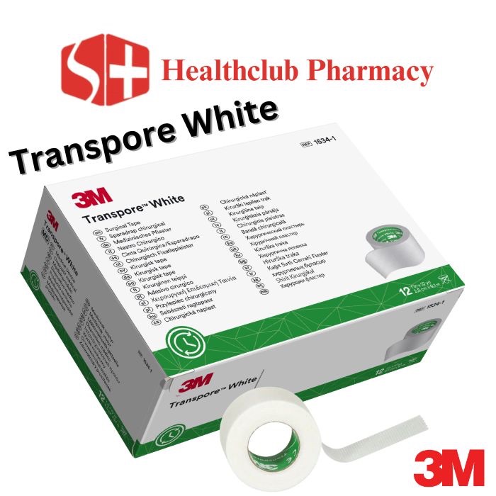 3M TRANSPORE WHITE Surgical Tape 1.25cm/2.5cm/5cm (1534) | Shopee Malaysia