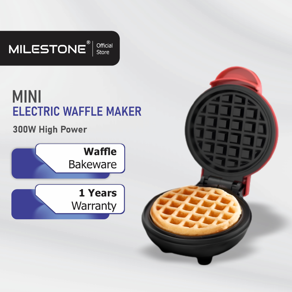 Milestone Electric Mini Waffle Maker Breakfast Waffle Machine 350W ...