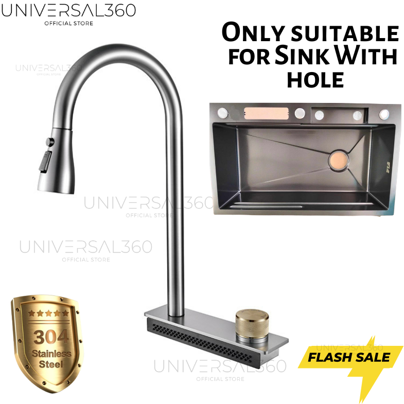 Waterfall Faucet For Build in Sink Faucet Pull Out Water Tap Mixer Tap ...