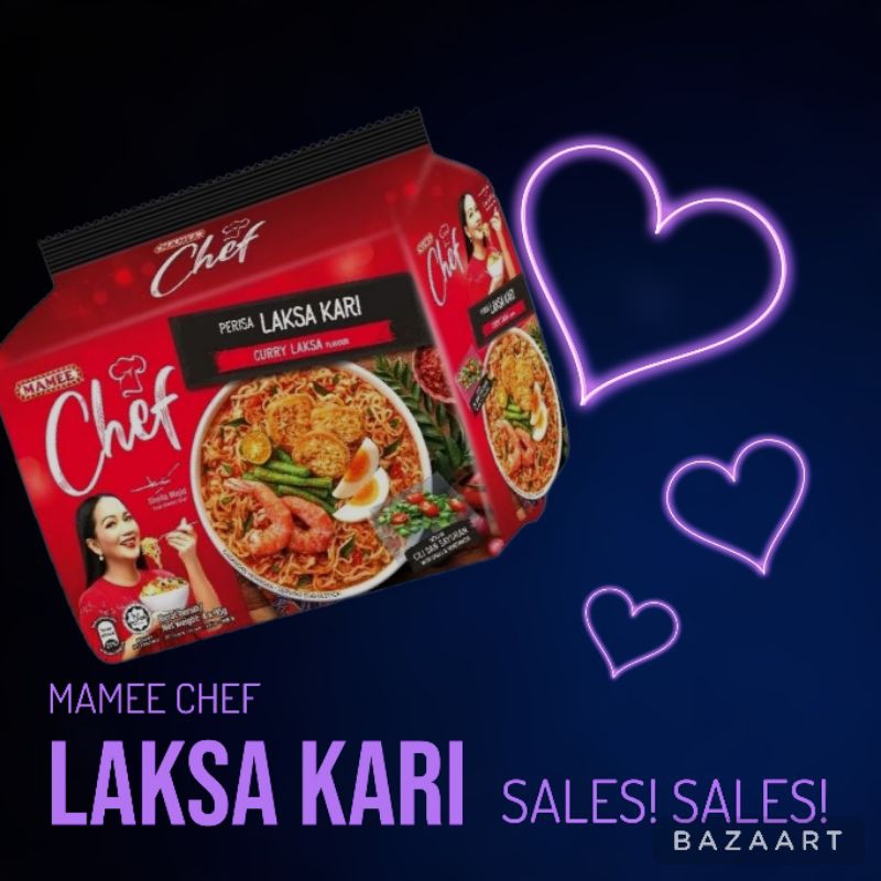 Mamee Chef Instant Noodles Curry Laksa/ Tomyam/ Spicy Chicken Shitake ...