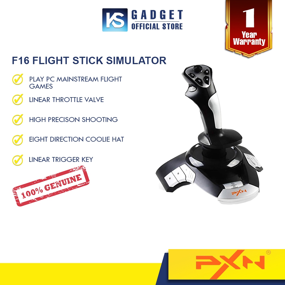 PXN Controller Joystick Wired Flight Stick Simulator 4 Axis For PC ...