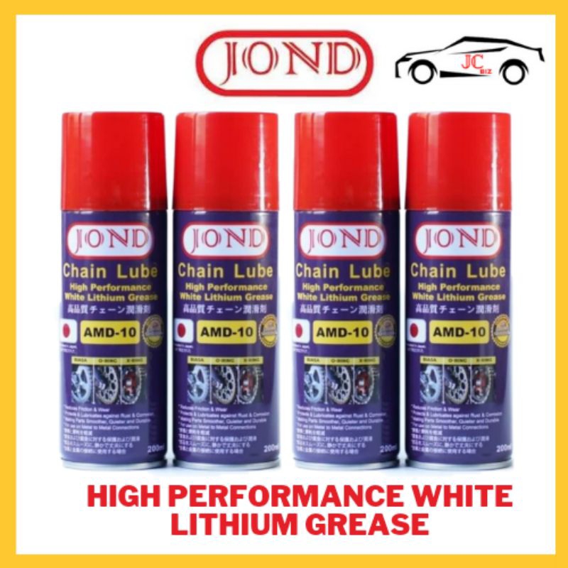 {JOND} Chain Lube White Lithium Grease Chain Lubricant Spray Minyak ...