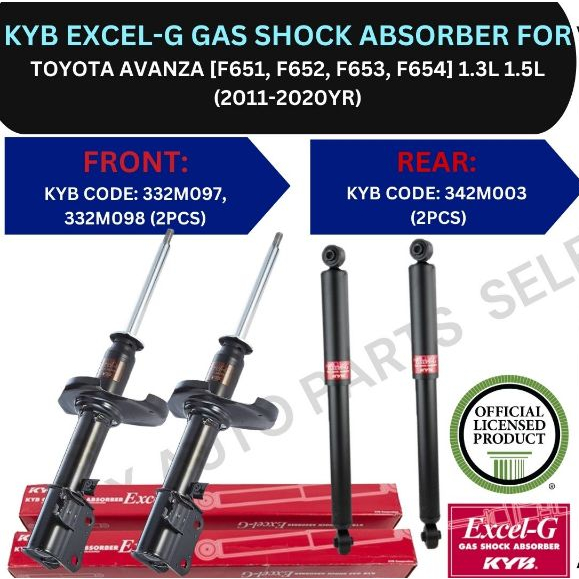 KYB GENUINE ABSORBER (FRONT, REAR) FOR TOYOTA AVANZA [F651, F652, F653 ...