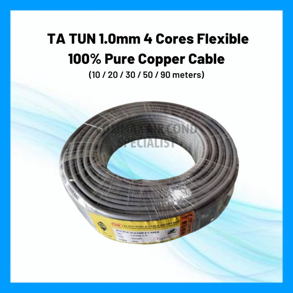 Ta Tun 1.0mm 4 cores Flexible Cable 100% Pure Copper Wire/Cable ...