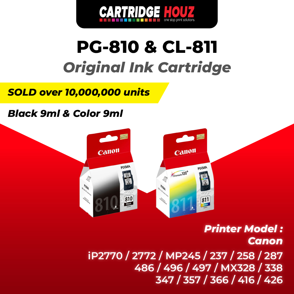 CANON PG-810 CL-811Brand New for Canon Printer IP2770/IP2772/MP237 [100 ...