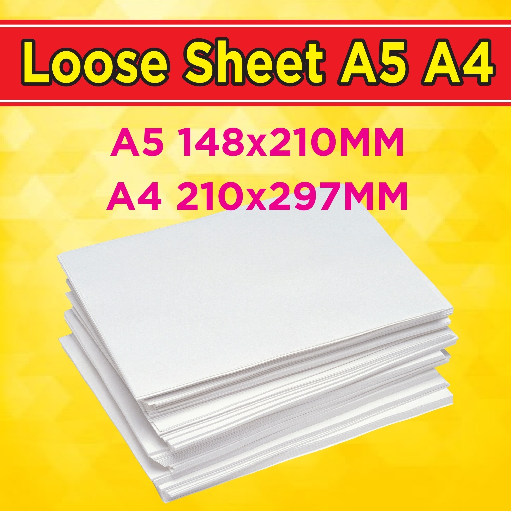 A5 / A4 LOOSE SHEET PAPER - WHITE 白纸 100, 150, 250张 | Shopee Malaysia