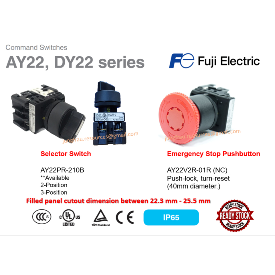 FUJI ELECTRIC Selector Switch, Emergency Stop, Emergency Push Button 22 ...