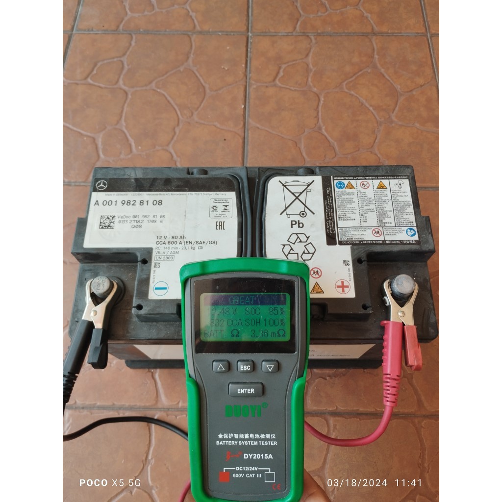 (USED) MERCEDES BENZ DIN80 - LN4 (AGM) - Advanced Stop Start Battery ...