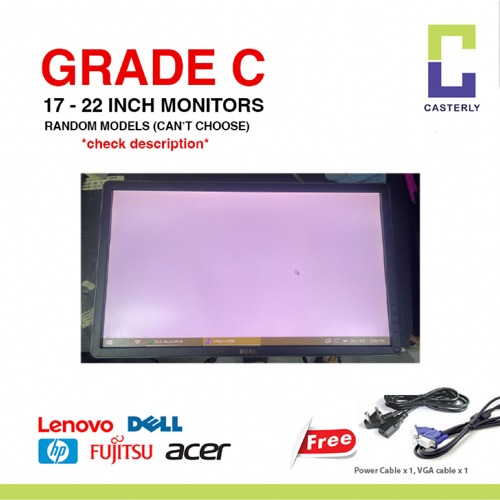 GRADE C [18 19 20 22 23 24 inch] Wide / Square VGA monitors *VGA ONLY ...