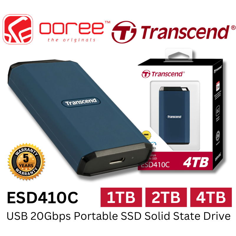 TRANSCEND EXT SSD ESD410C USB 20GBPS EXTERNAL SOLID STATE DRIVE WITH 3D ...