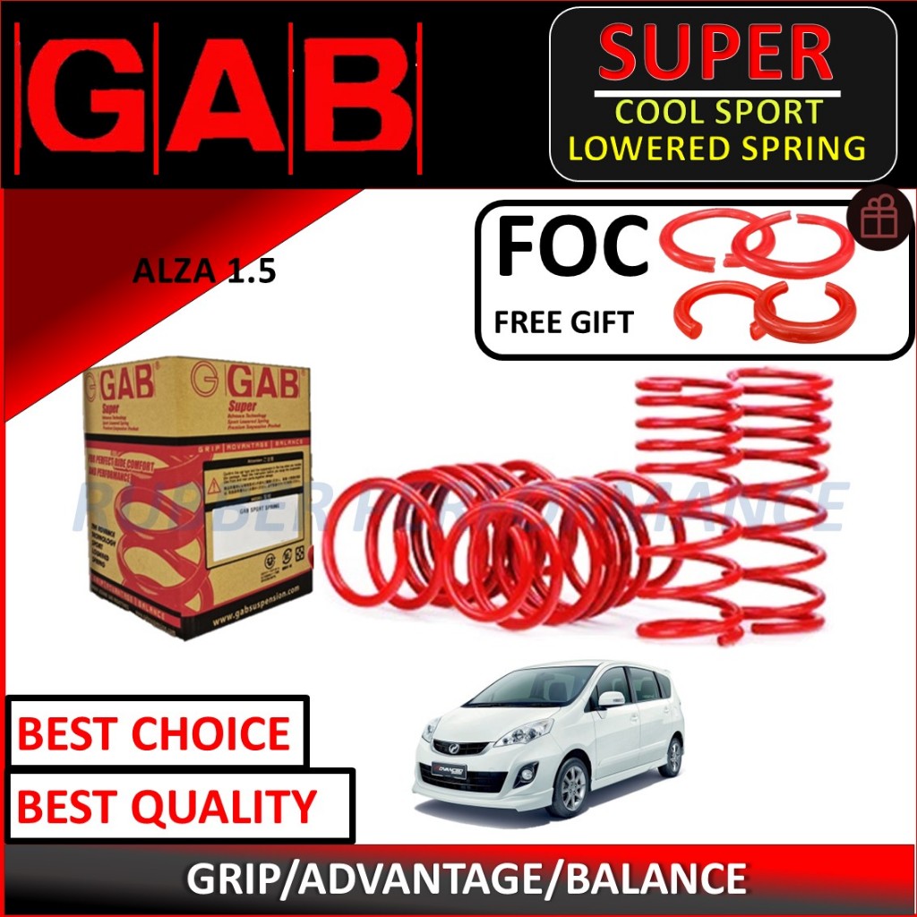 1 SET ORIGINAL GAB SPRING SPORT LOWERED SPRING SPORT ALZA 1.5 ( 2009 ...