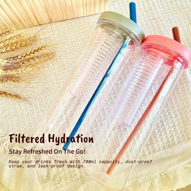 700ml Straw Cup Water Bottle Bottle with Straw Botol BPA free Bottles ...