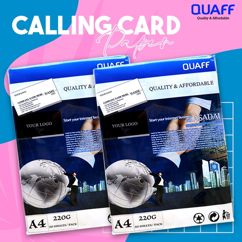 QUAFF Calling Card Paper Matte 220GSM/250GSM A4 Size (50sheets/pack ...