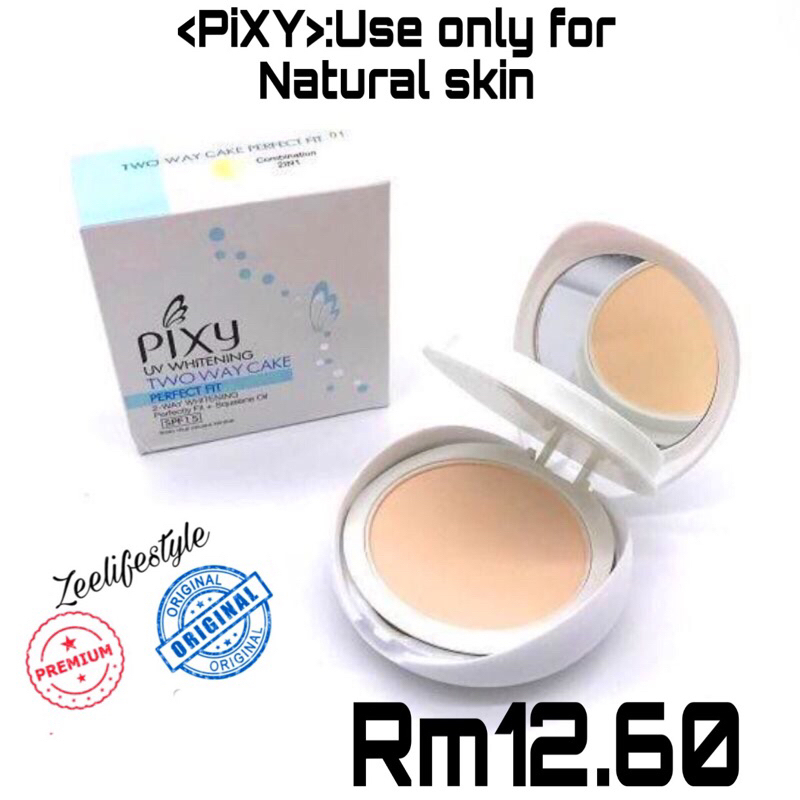 pixy UV Whitening Two layar Compact powder Natural skin Colour | Shopee ...