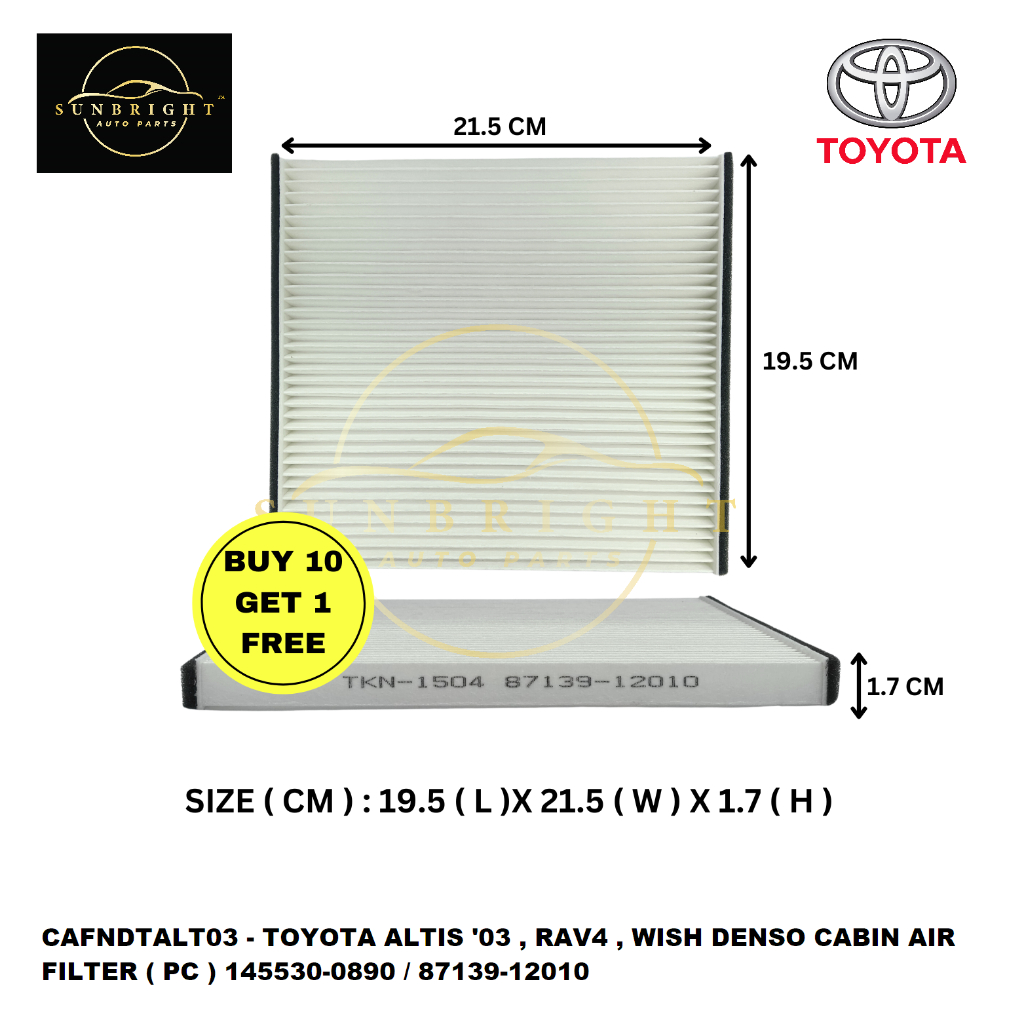 TOYOTA ALTIS '03 , RAV4 , WISH DENSO CABIN AIR FILTER ( PC ) 145530 ...