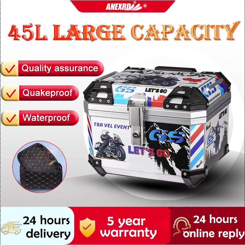45L Motorcycle Box Suitable for Top Box Aluminium Motorcycle trunk ...