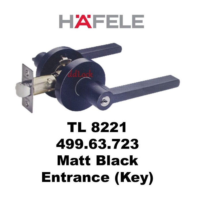 Hafele Tubular Lever TL 8221 (Matte Black) / Lever Handle / Door Lock ...