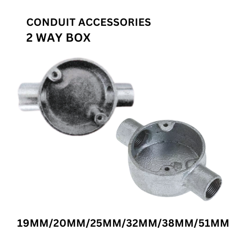 BENA JAYA/PUM 2 Way Box 19MM/20MM/25MM/32MM/38MM/51MM Conduit Accessories | Shopee Malaysia