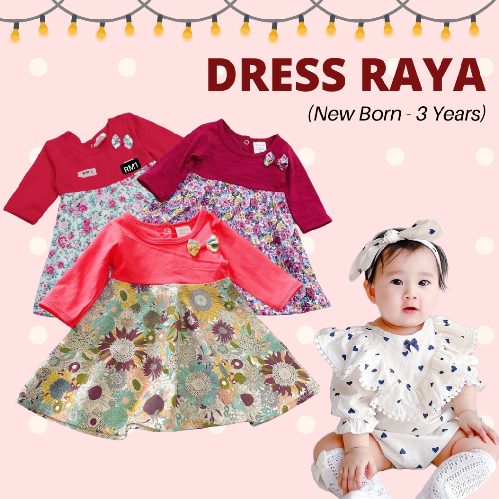 BAJU KURUNG DRESS BABY GIRL BABY DRESS BAJU RAYA BABY RED MERAH ORANGE ...