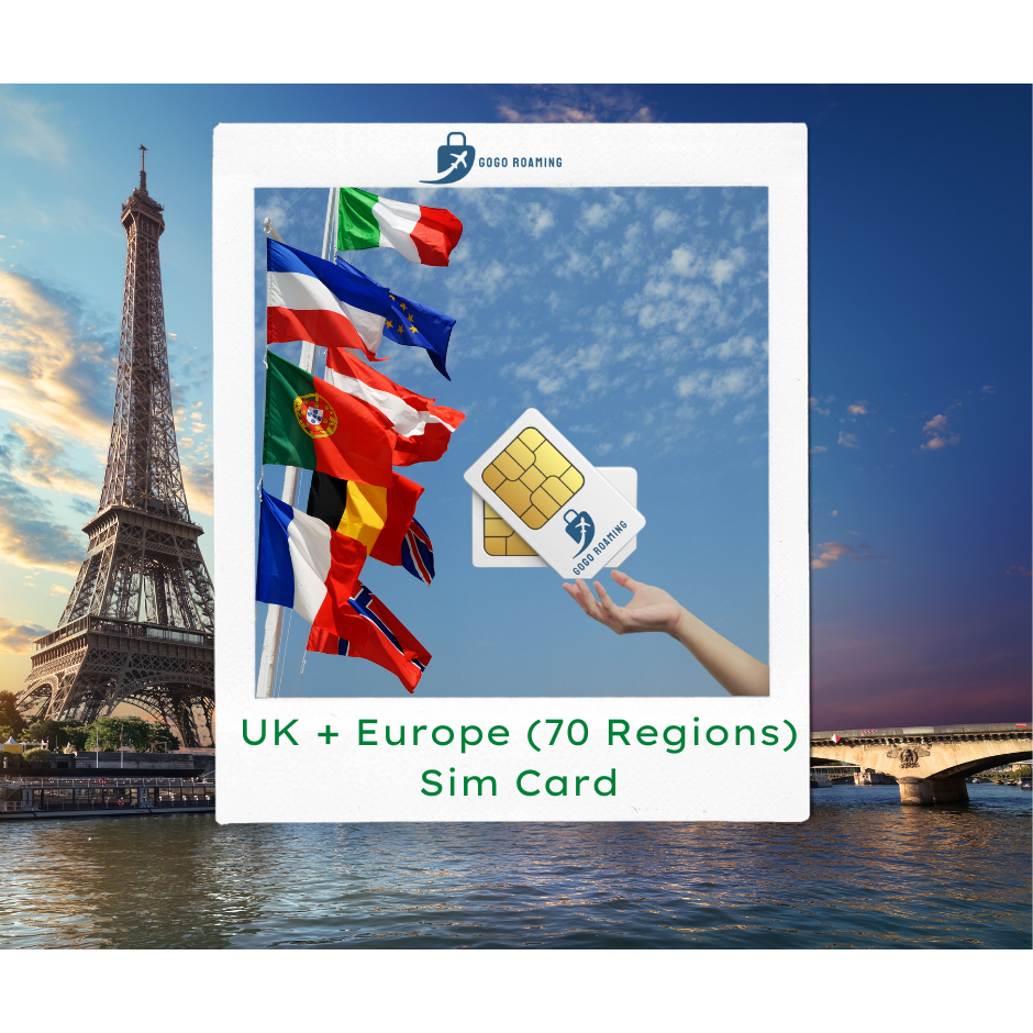 【UK + Europe】3UK + Europe (Cover Europe & 72 Countries) GoGo Roaming Data Travel Sim Card ...
