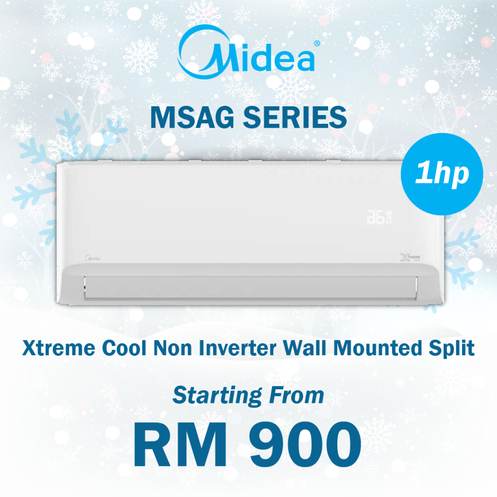 Midea Air Conditioner (1.0HP-2.5HP) Smart Control Wifi R32 Air Magic (Super Ionizer) MSAG / MSXS ...